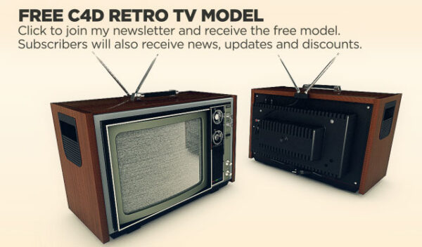 Free C4D 3D Model: Retro TV - The Pixel Lab