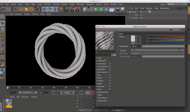 Free Cinema 4D Rope Shader - The Pixel Lab