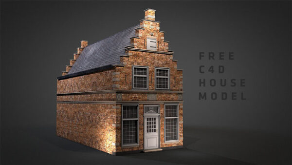 Free C4D Old Brick House Model - The Pixel Lab