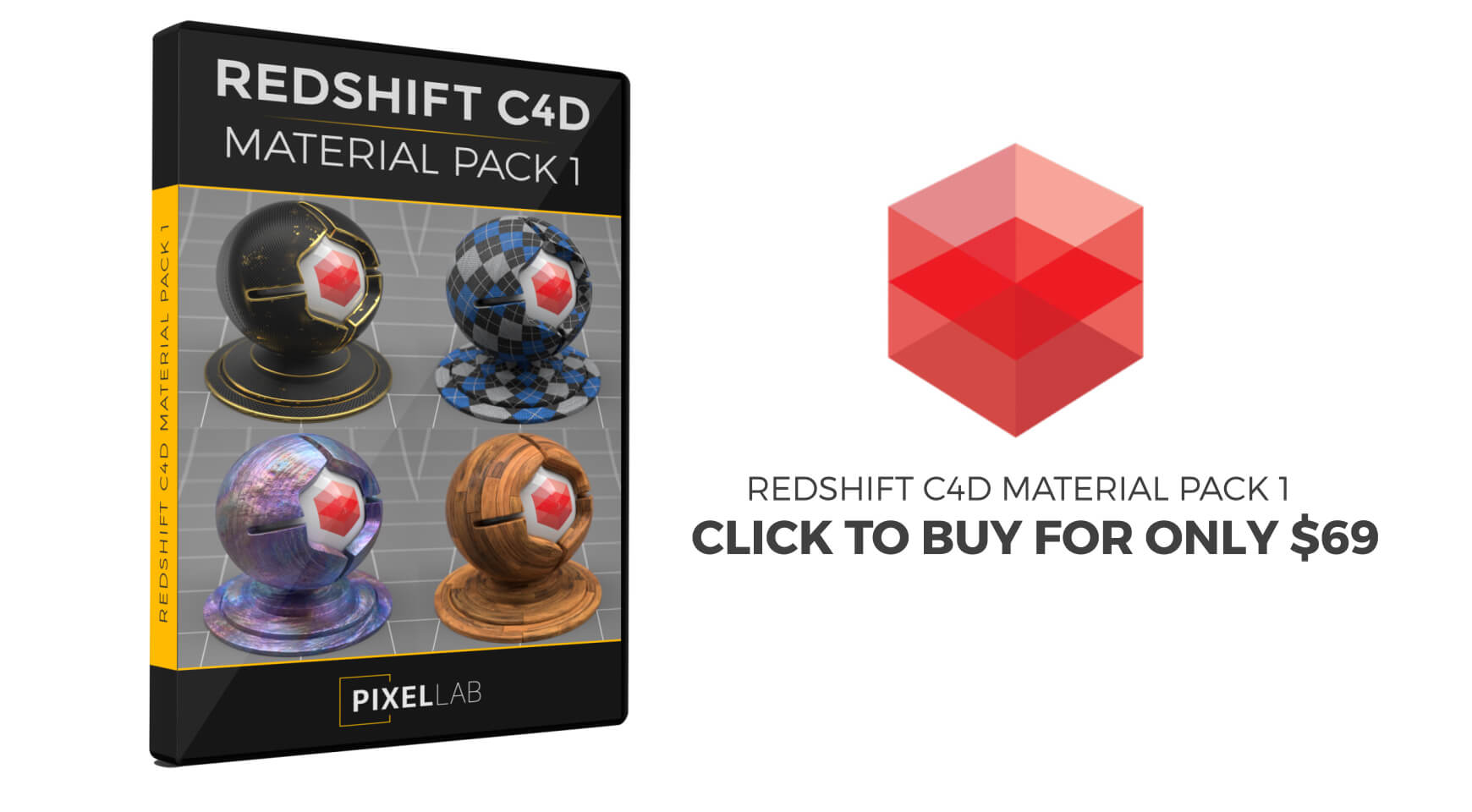 Redshift C4D Material Pack 1 - The Pixel Lab