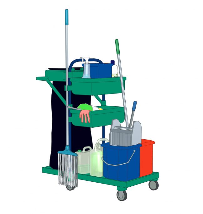 Free Cinema 4D 3D Model: Sketch and Toon Cleaning Cart - The Pixel Lab