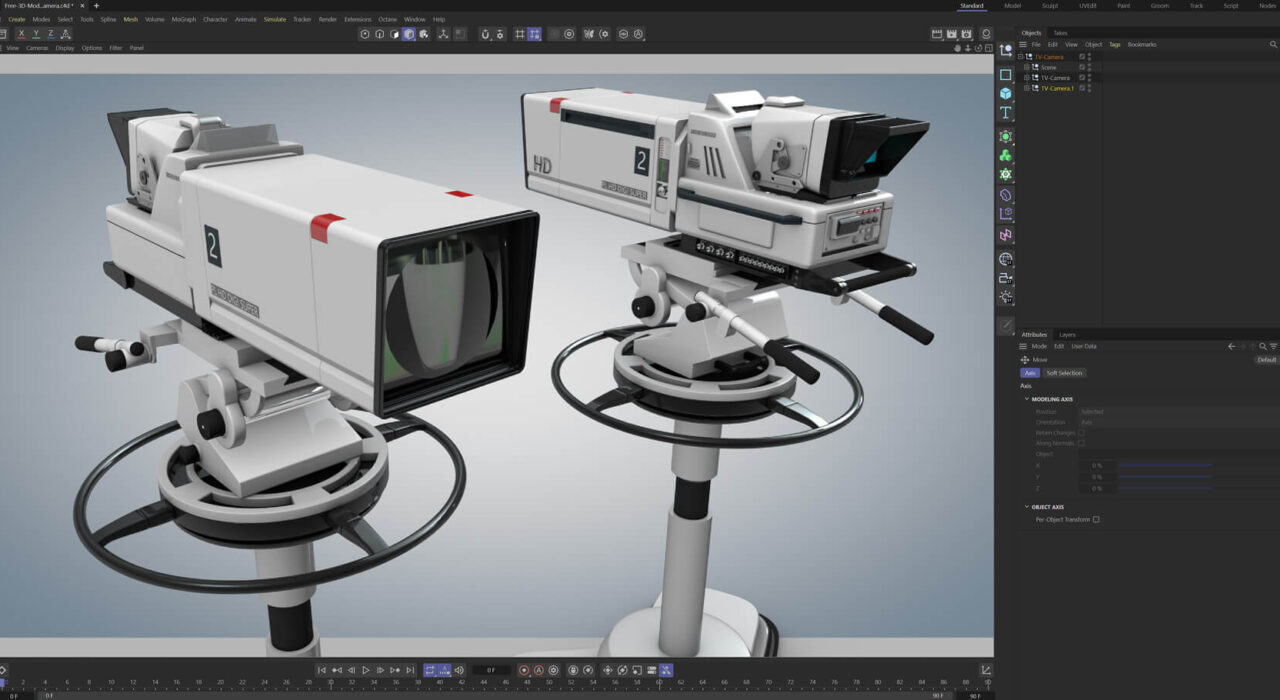 Free 3D Model: TV Broadcast Video Camera - The Pixel Lab